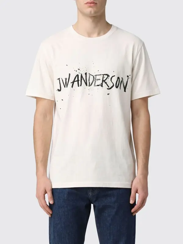 JW Anderson Cotton Crew Neck T-shirt With Logo - Beige