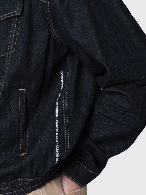 Dsquared2 Cotton Denim Jacket With Zip Closure
