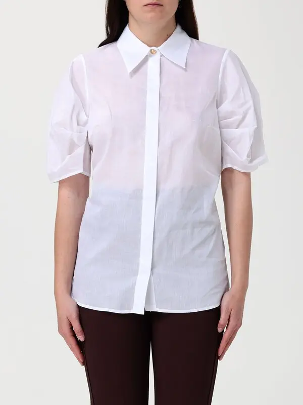 Elisabetta Franchi Cotton Shirt With Puff Sleeves - White