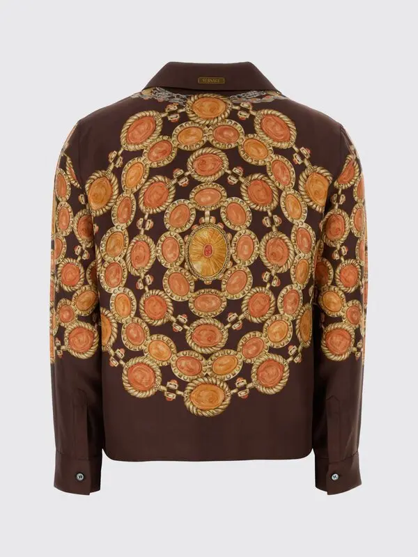 Versace Printed Silk Shirt - Brown
