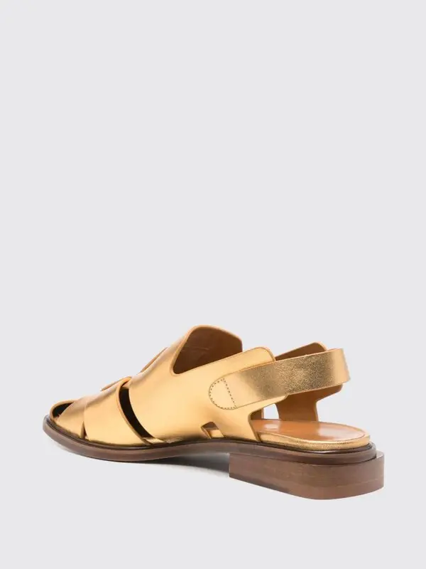 Clergerie Woven Metallic Flat Sandals