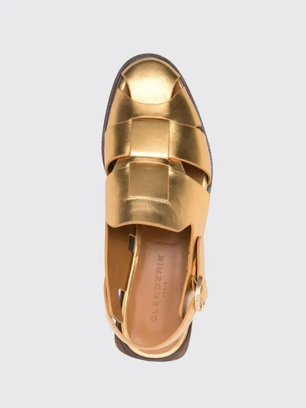 Clergerie Woven Metallic Flat Sandals