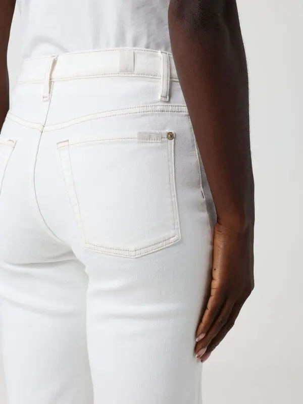 7 For All Mankind Stretch Cotton Trousers - White