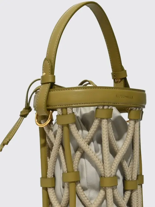 COCCINELLE Koi Bag In Braided Rope And Leather - Green