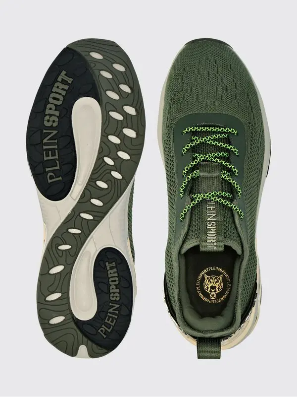 PLEIN SPORT Crochet Knit Lace-up Sneakers - Gold