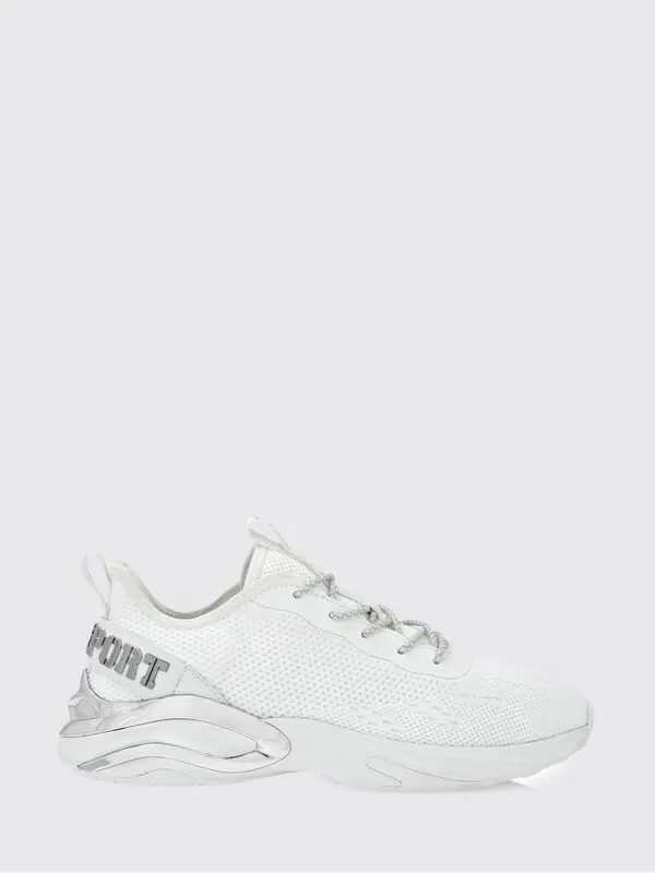 PLEIN SPORT Crochet Knit Lace-up Sneakers - White