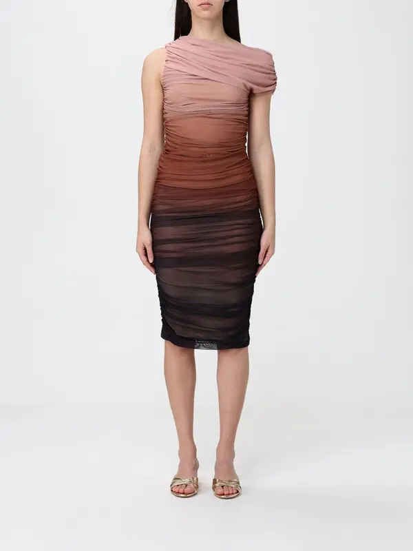 Elisabetta Franchi Draped One-shoulder Midi Dress