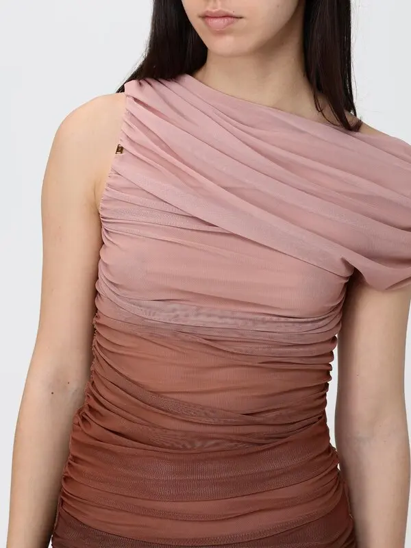 Elisabetta Franchi Draped One-shoulder Midi Dress
