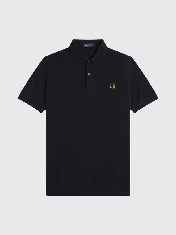 Fred Perry Cotton Polo Shirt With Logo - Black