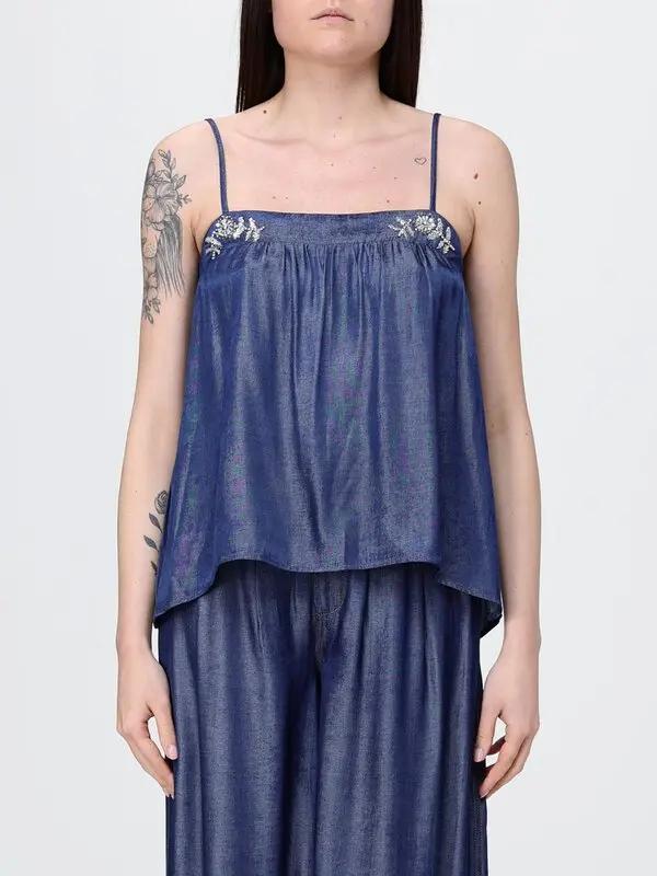 Liu Jo Viscose Blend Top With Applied Rhinestones