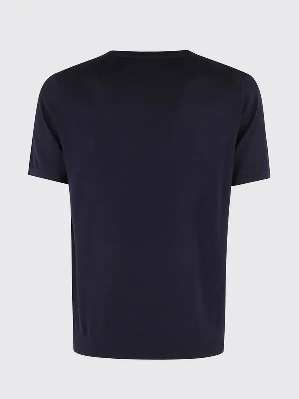 KANGRA Short-sleeved Cotton Crewneck Sweater - Blue