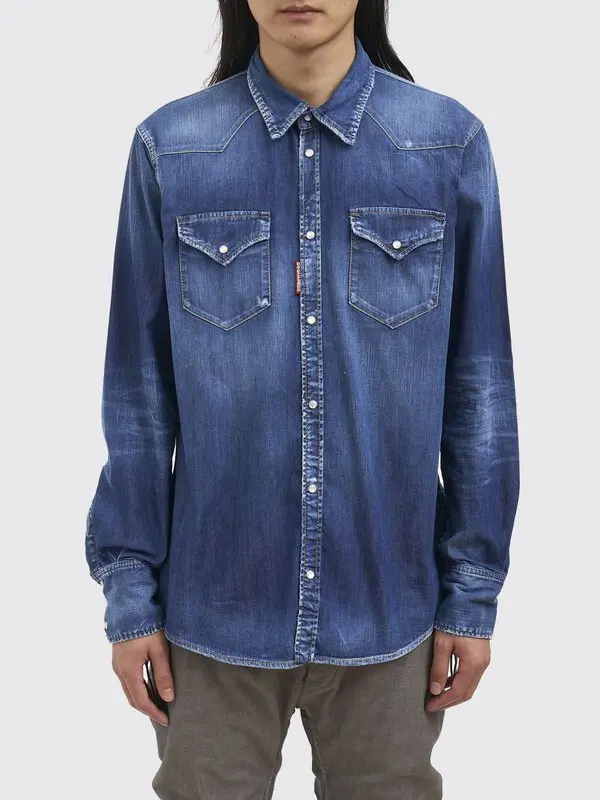 Dsquared2 Stretch Cotton Denim Shirt