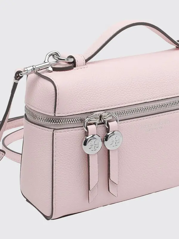 Tory Burch Romy Mini Grained Leather Handbag With Double Zip - Pink
