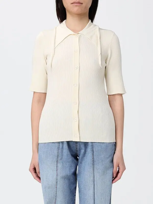 Pinko Ribbed Viscose Polo Shirt