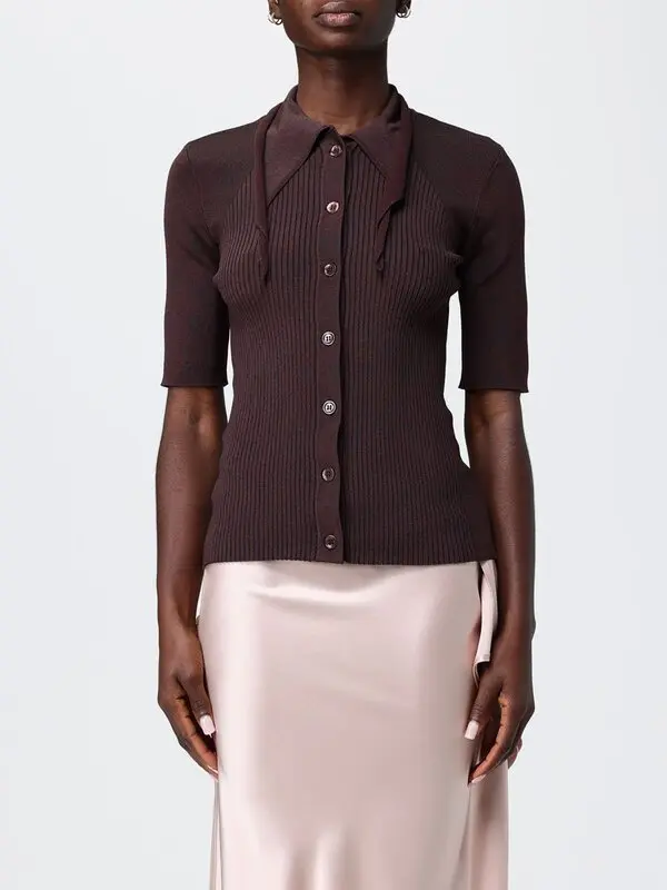 Pinko Viscose Polo Shirt - Brown