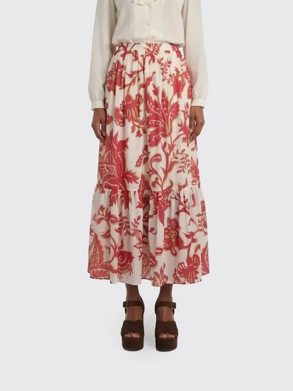 Etro Paisley Print Cotton Midi Skirt - White