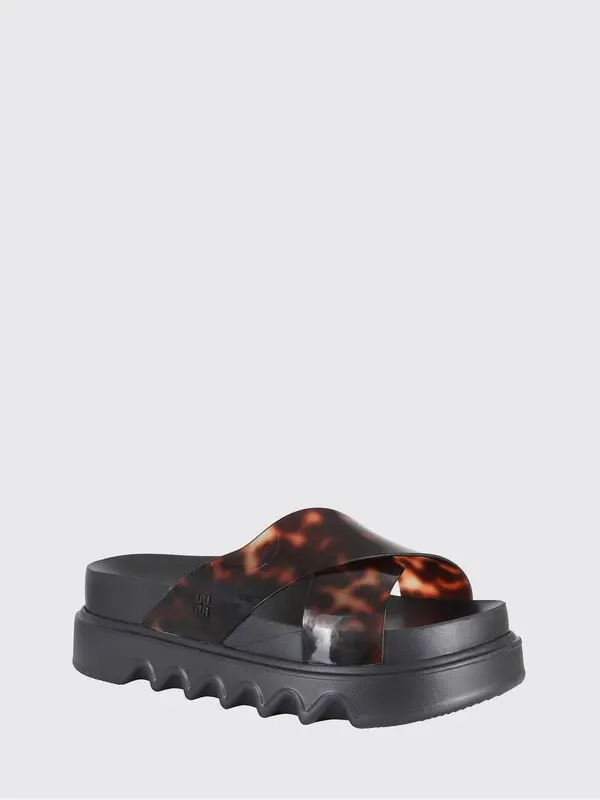 Melissa Cozy Cross Platform Ad Tortoiseshell Print Pvc Sandals