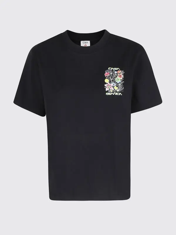 Casablanca Printed Cotton T-shirt - Black