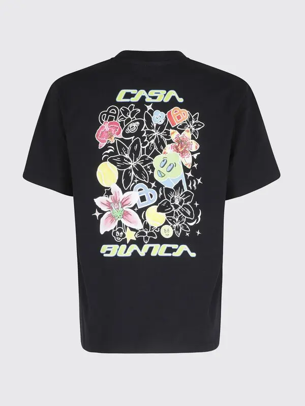 Casablanca Printed Cotton T-shirt - Black