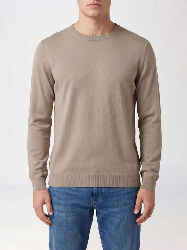 KANGRA Long-sleeved Pure Cotton Crewneck Sweater - Brown