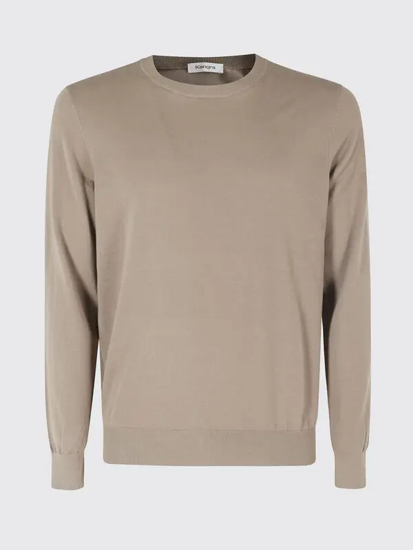 KANGRA Long-sleeved Pure Cotton Crewneck Sweater - Brown