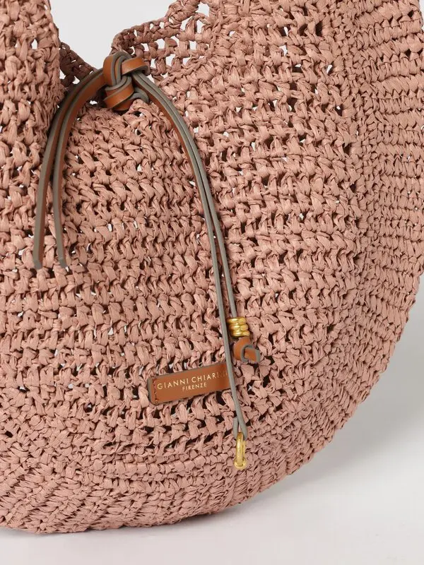 GIANNI CHIARINI Nefeli Crochet Raffia Bag - Pink