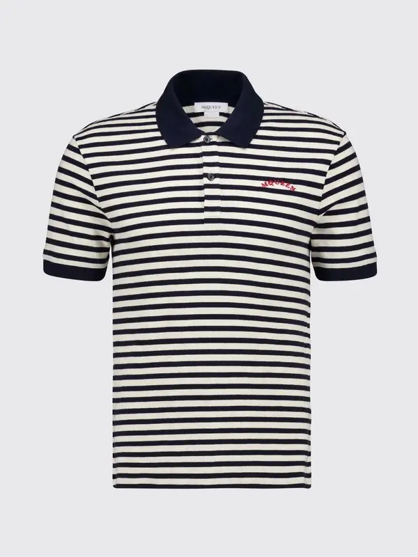 Alexander McQueen Striped Cotton Polo Shirt