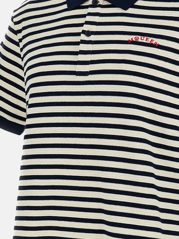 Alexander McQueen Striped Cotton Polo Shirt