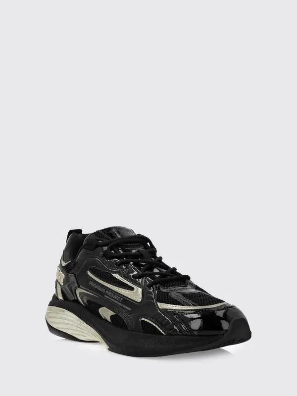 PLEIN SPORT Pegasus Project Mesh And Patent Leather Low Top Sneakers