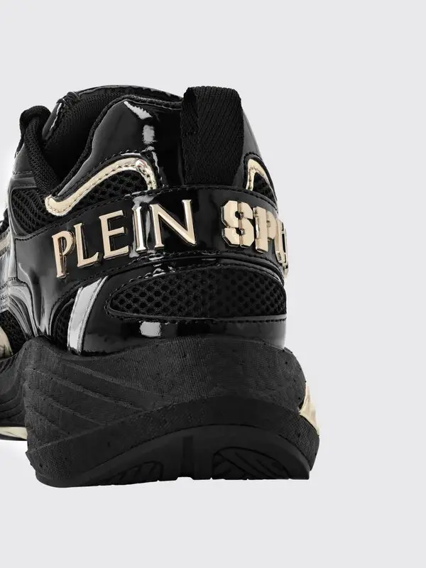 PLEIN SPORT Pegasus Project Mesh And Patent Leather Low Top Sneakers
