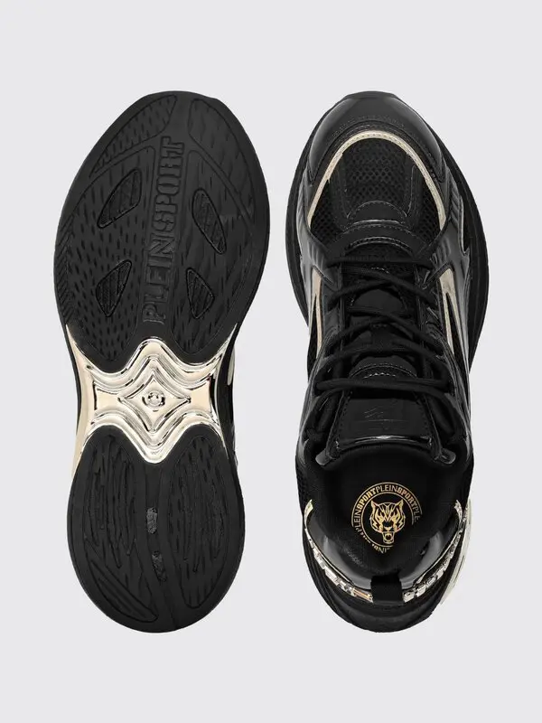 PLEIN SPORT Pegasus Project Mesh And Patent Leather Low Top Sneakers