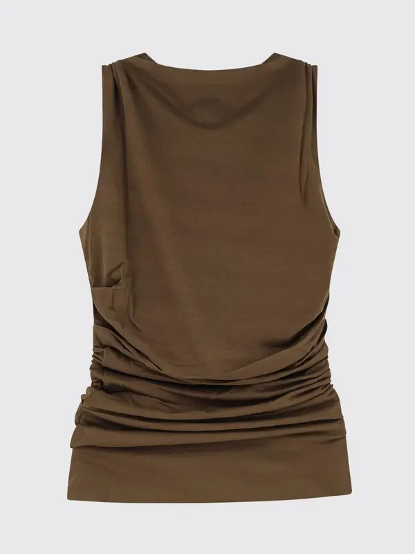 Soeur Sleeveless Draped Cotton Blend Top