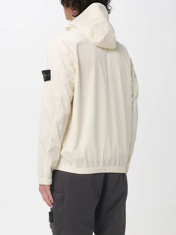 Stone Island Zip-up Hooded Jacket - Ivory