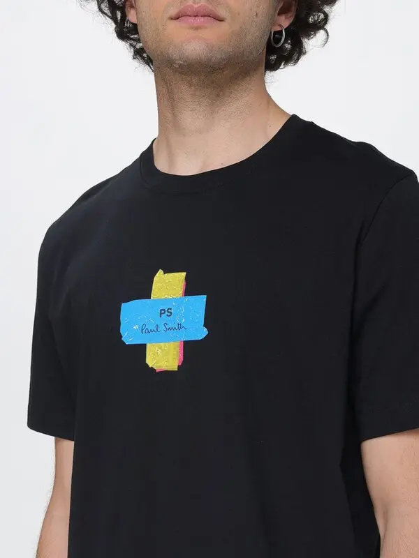Paul Smith Organic Cotton T-shirt With Logo - Black