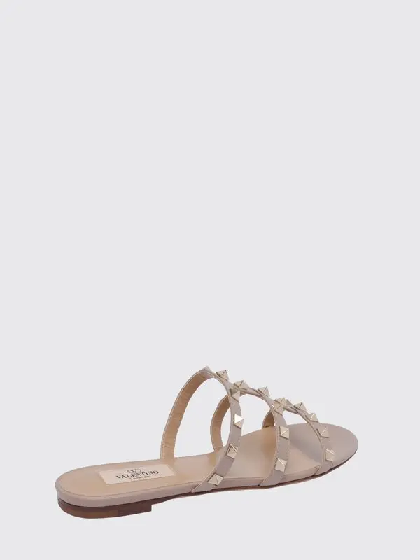 Valentino Garavani Rockstud Calfskin Slide Sandals - Azalea