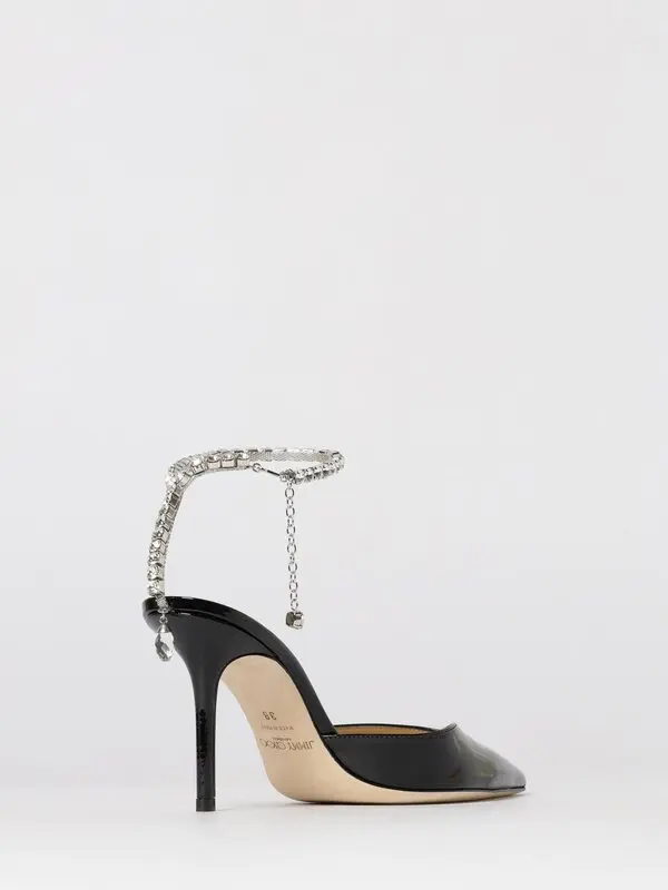 JIMMY CHOO Saeda Patent Leather Pumps With Rhinestone Embellishment
