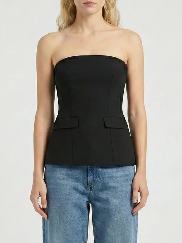TOTEME Wool And Silk Top - Black