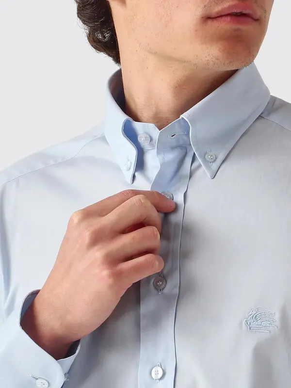Etro Classic Stretch Cotton Shirt - Sky Blue