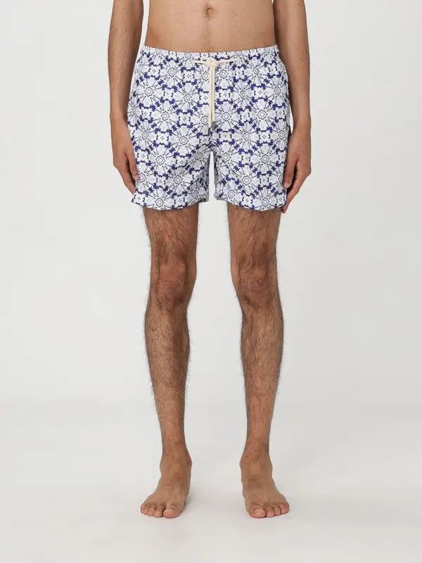 PENINSULA SWIMWEAR Printed Swim Trunks With Drawstring - Blue