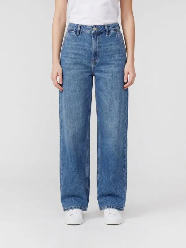 Magda Butrym High-waisted Palazzo Jeans In Denim With A Wide Leg - Blue