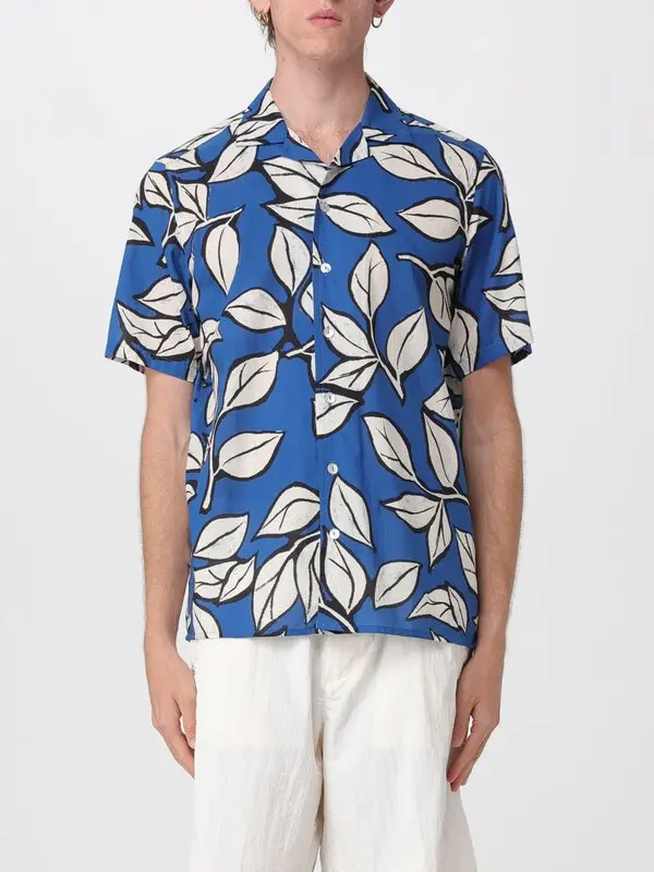 NOM Floral Print Cotton Bowling Shirt With Cuban Collar