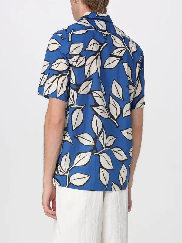 NOM Floral Print Cotton Bowling Shirt With Cuban Collar