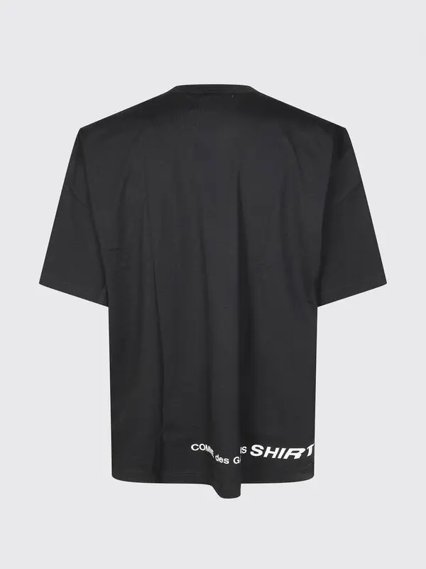 Comme Des Garçons Oversized Cotton T-shirt With Logo - Black