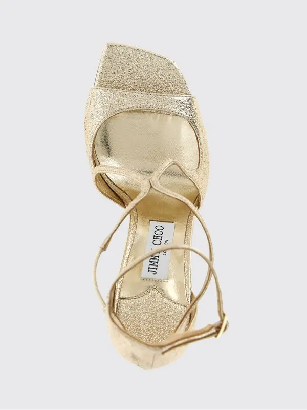 JIMMY CHOO Azia Laminated Nappa Sandals - Gold
