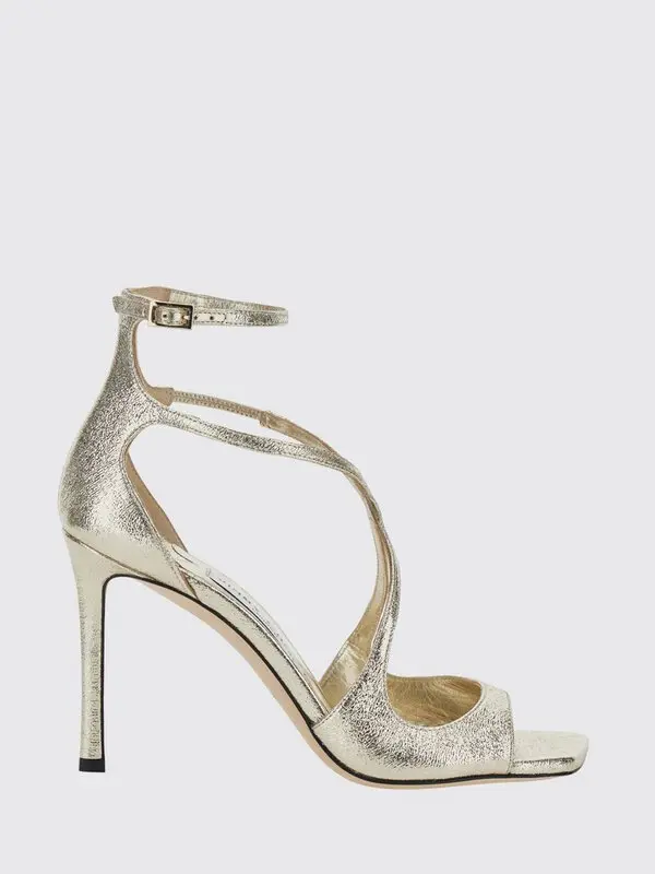 JIMMY CHOO Azia Laminated Nappa Sandals With A Stiletto Heel And Square Toe - Platinum