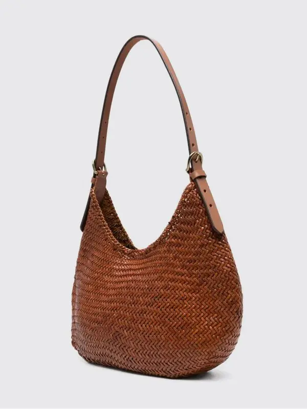 Dragon Diffusion Mezza Luna Woven Leather Bag - Brown