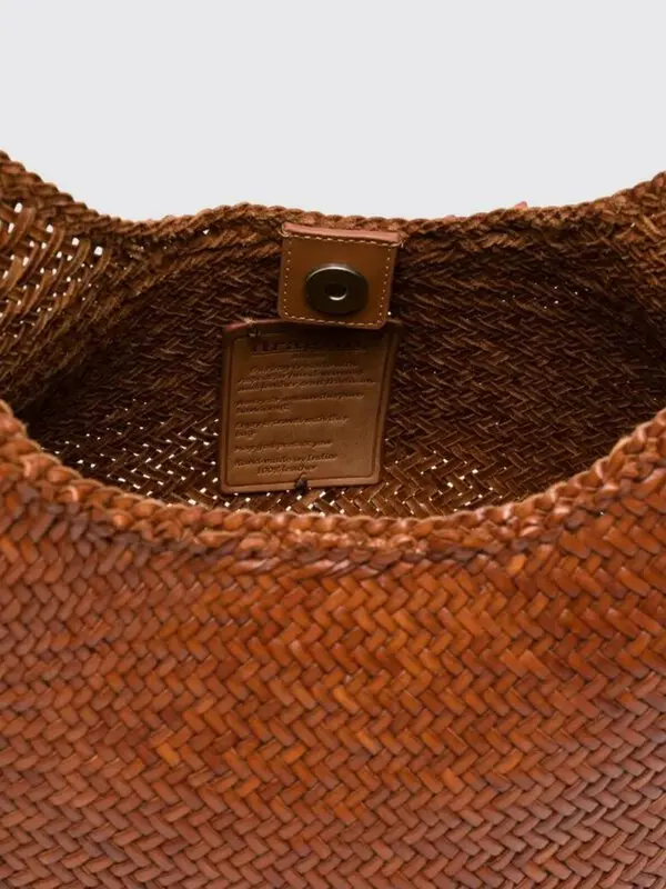 Dragon Diffusion Mezza Luna Woven Leather Bag - Brown