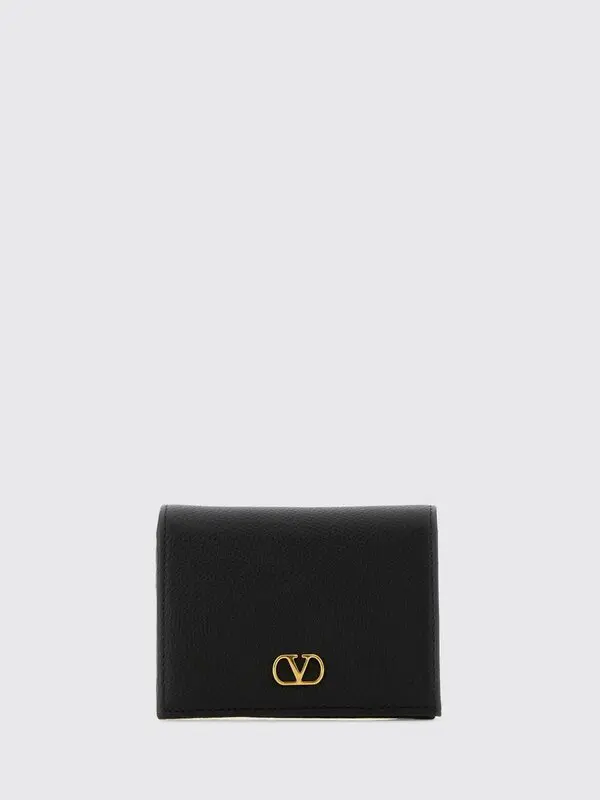 Valentino Garavani Vlogo Signature Grained Calfskin Wallet - Black