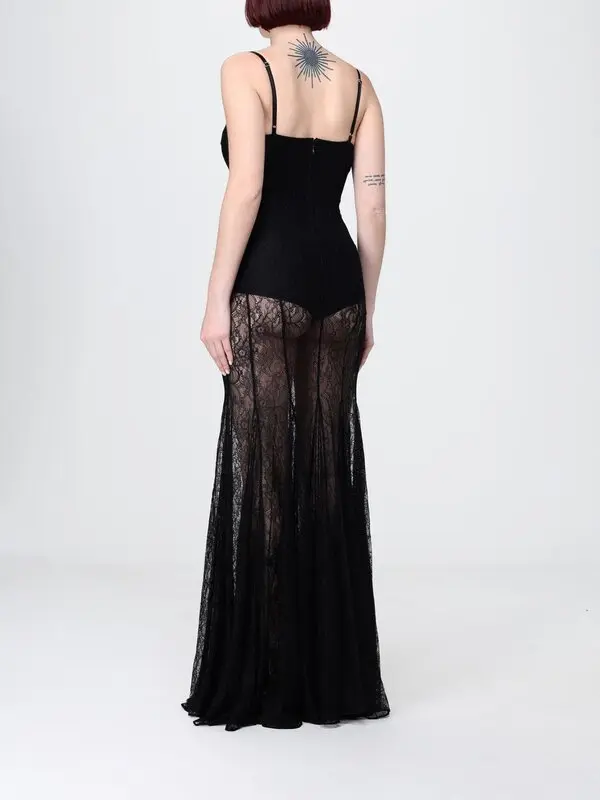 Elisabetta Franchi Lace Slip Dress - Black