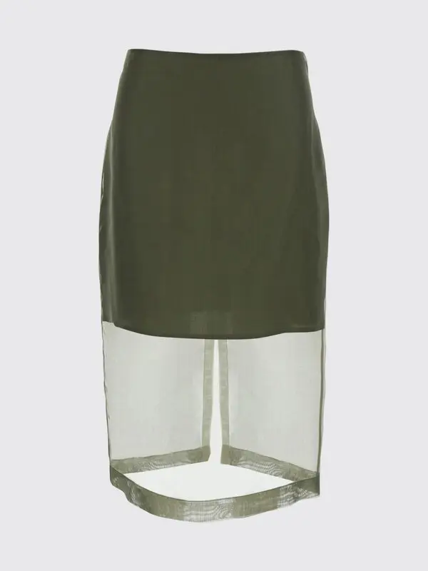 Federica Tosi Midi Pencil Skirt In Silk - Green